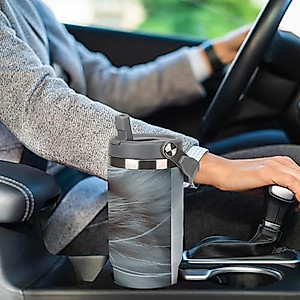 30oz Stainless Steel Insulated Tumbler with Flip Lid & Straw, Leakproof Travel Mug for Car, Blue Eyes Cat Double Wall Vacuum Thermal Coffee Cup with Handle, Spill-Proof Design for Hot/Cold Drinks