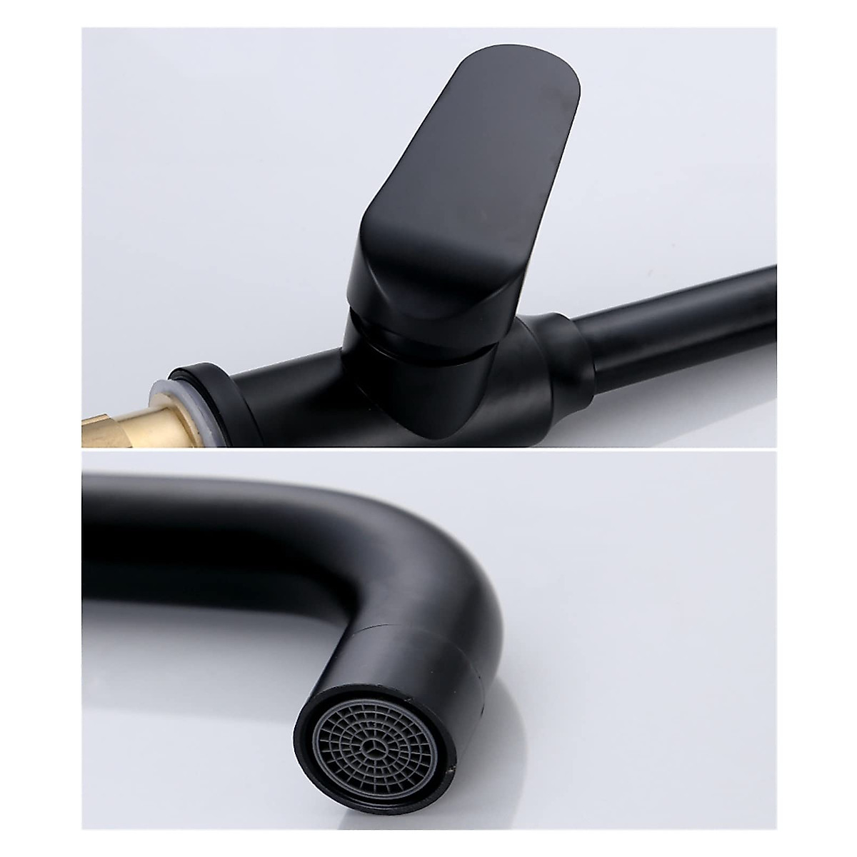 JEMITA Kitchen Faucet 304 Stainless Steel Black & Chrome Hot and Cold Mixer Sink Tap Deck Mount 360 Degree Swivel Kitchen Sink Faucets (Color : 02)