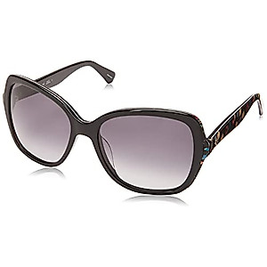Kate Spade New York Women's Karalyn Square Sunglasses, Black Floral Print, 56 mm