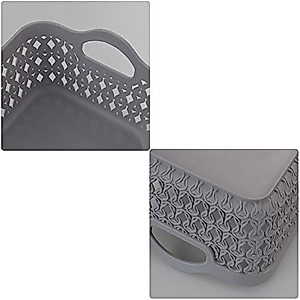 DynkoNA 12-pack Small Plastic Tray, Desktop Storage Trays, Grey