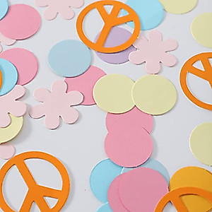 Groovy Flower Confetti For Birthday Party Decoration - One Groovy Baby Shower For Flower Child, Flower Power Theme Party Decor, Peace Love Party Onestock Confetti For 60’s 70’s, Hippie Boho First Birthday Scattered Decoration Supplies