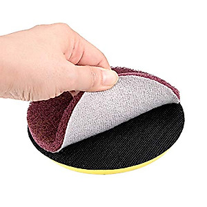 uxcell 2pcs Drill Power Brush Tile Scrubber Scouring Pads 5 Inch Hoop and Loop Surface Conditioning Disc for Household Cleaning