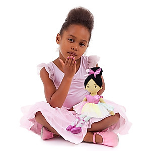 June Garden 16" Ballerina Princess Stella - Stuffed Plush Soft Doll - Pink Outfit - Gift for Toddlers and Little Girls