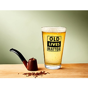 Old Lives Matter Beer Glass - Gag Gifts for Men - Funny Gifts for Grandpa - Unique 65 Birthday Gifts for Men - Retirement Gifts for Dad - Novelty Old Man Gifts - Senior Citizen Gifts for Older People