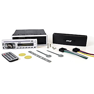 Pyle Boat Bluetooth Marine Stereo Receiver - Marine Head Unit Din Single Stereo Speaker Receiver - Wireless Music Streaming/Hands-Free Calling/CD Player/MP3/USB/AUX/ marine AM FM Radio -PLCD43MRB