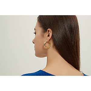 Gold Heart Earrings for Women Trendy Chunky Gold Hoop Earrings Hypoallergenic Earrings Thick Heart Hoop Earring Lover Valentines Day Great Mother Gifts