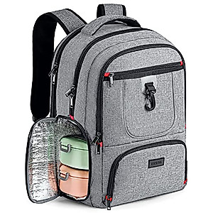 BIKROD Lunch Backpack, Insulated Cooler Lunch Bag Backpack, Large Travel 17.3 Laptop Back Pack Durable Computer College School Bookbag for Women Men for Men Women Work Hiking Picnic