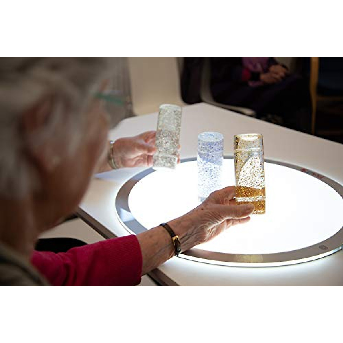 TickiT Sensory Glitter Storm - Set of 3 - Blue, Silver, Gold - Calming Glitter Tubes for Stress and Anxiety Relief - Encourage Focus and Concentration - Special Needs Toy