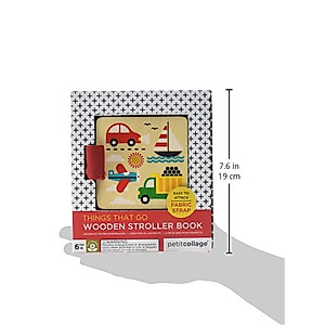 Petit Collage Wood Stroller Book, Things That Go