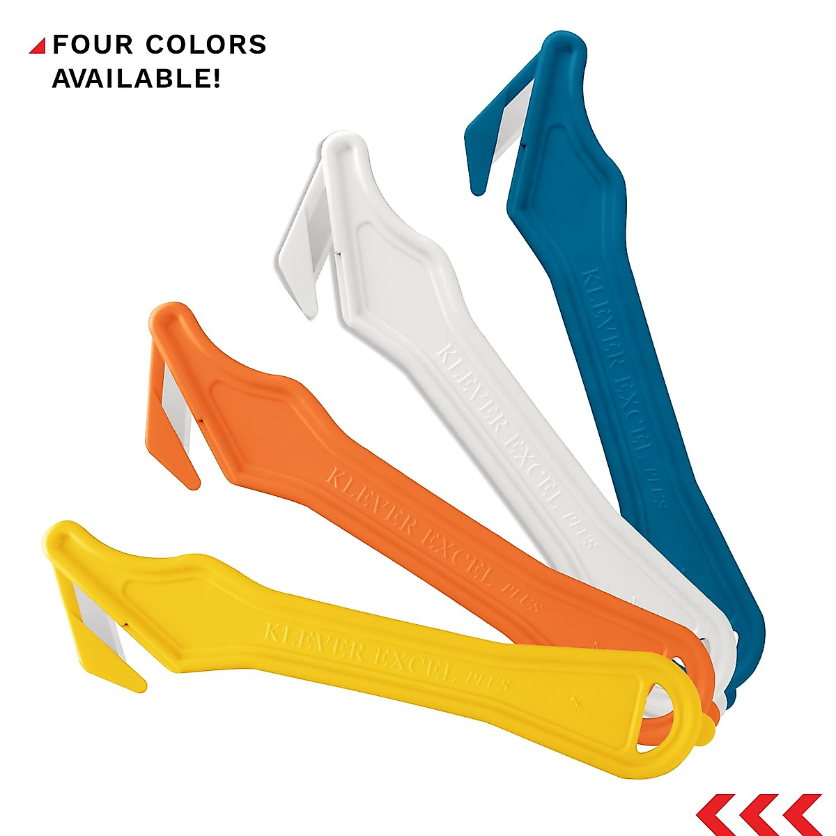 Klever Excel PLUS Wide Cut Safety Cutter, Carbon Steel Blade, Cuts Boxes, Film, Tape, and More, Utility Knife, Orange, 20/pk (PLS-400-30G)