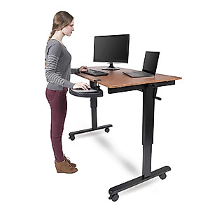 Stand Up Desk Store Clamp On 360 Degrees Swivel Out Mouse Tray with Storage for Desks and Tables Up to 1.5" Thick