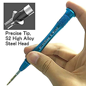 Precision Phillips Screwdriver #000, Small Phillips Screwdriver PH000/1.5mm for Cross-Recess Screws, S2 High Alloy Steel Head, Magnetic Tip, 360°Swivel Cap, Compatible with MacBook&Switch, 000x1"