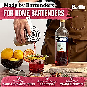 Boston Shaker Cocktail Shaker Set | Professional Bartender Kit with Weighted Martini Mixer, Hawthorne Strainer, Jigger, Mojito Muddler, Mixing Spoon & 2 Liquor Pourers……
