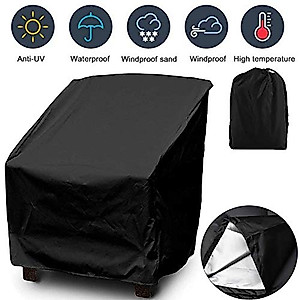 2PCS Patio Chair Covers Outdoor Lounge Chair Durable Cover Waterproof Furniture Single Chair Sofa Cover for Veranda Garden Patio