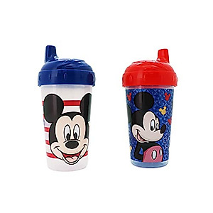 Cudlie Disney Baby Boy 2 Pack 10 Oz Hard Spout Sippy Cup for Toddler, Cheesin Mickey