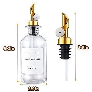 GIXSEGIE Olive Oil Dispenser Bottle with Bamboo Tray, w.Metal Pour Spout, Coffee Syrup Dispenser, Olive Oil Cruet Cooking Oil Dispenser for Kitchen