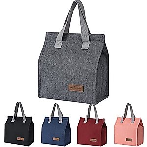 Lunch Bag Insulated, Lunch Box Bag, Reusable Lunch Tote Bag, Lunch Box Container Bag Insulated for Women, Men, Work, Office, Travel - Grey