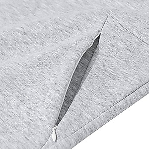 Hatant Men's Hoodie Sweatshirt Pullover Fleece Hooded Athletic Sweat shirt For Men Cotton Winter Heavyweight Oversized Sweatshirt for Men Gym Workout Tops with Side Pocket HHS-L Grey