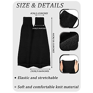 Newcotte 2 Pairs Japanese Style Leg Warmers for Women 80s Kawaii Knit Boot Socks Harajuku Leg Covers Goth Leg Socks(Simple Style)