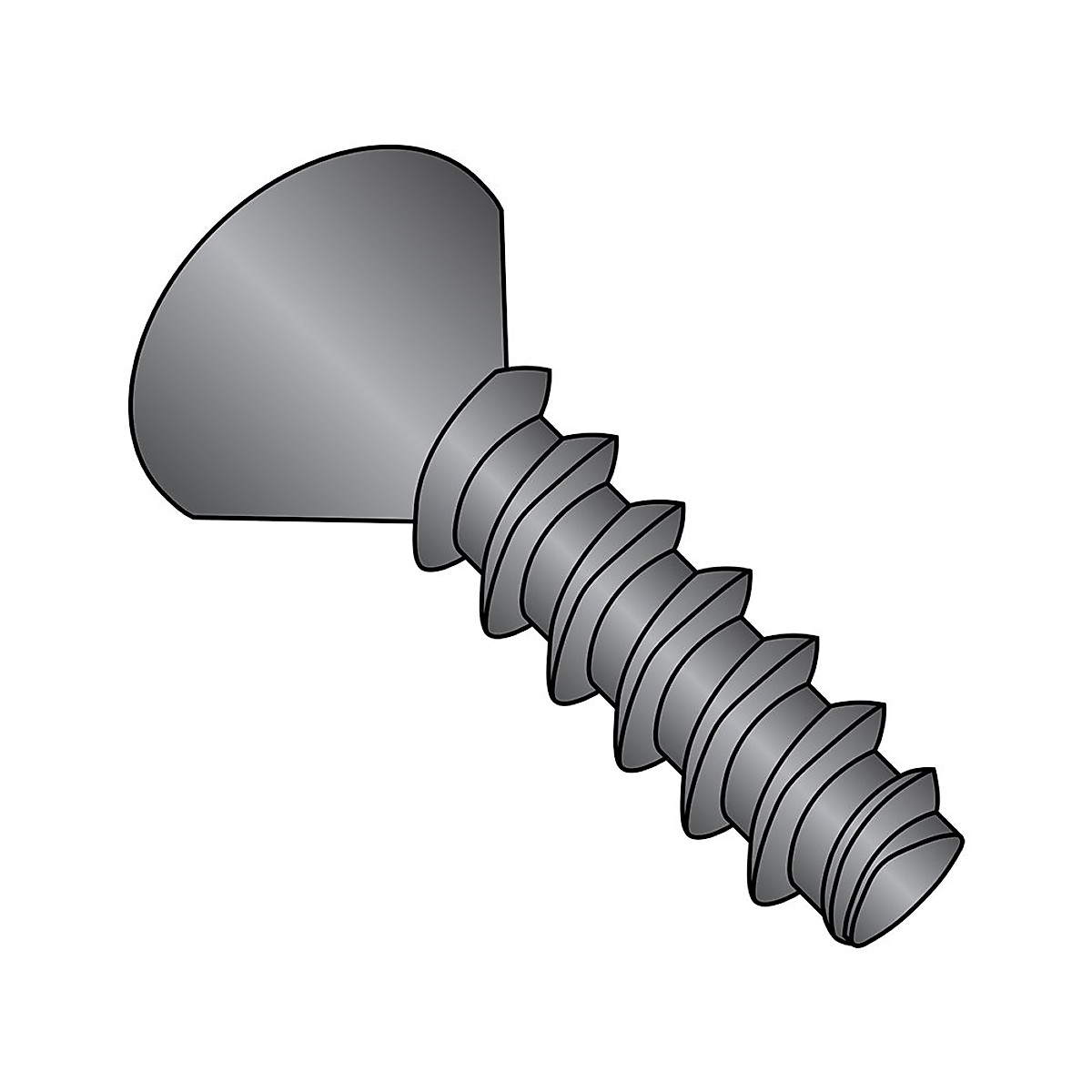 Small Parts 0810LPFB Steel Thread Rolling Screw for Plastic, Black Oxide Finish, 82 Degree Flat Head, Phillips Drive, #8-16 Thread Size, 5/8" Length (Pack of 100)