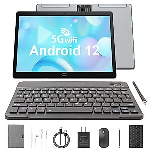 Android Tablet 10 inch,4GB RAM, 64GB Android 10.0 Tablet, 2MP+8MP Dual Cameras,Quad Core Processor, 6000mAh Battery,1280x800 IPS HD Display, GPS, Wi-Fi,Tablet (WiFi Version, with case)