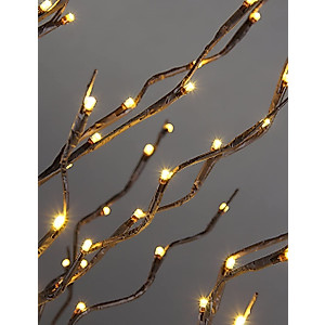 Lightshare Set of 3 Star Light Trees, Including 3 feet, 5 feet, and 6 feet, Warm White, Brown Branch