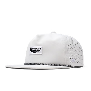 melin Coronado Brick Hydro, White, Men's Performance Snapback Hats, Water-Resistant Fitted Baseball Caps for Men & Women, Golf, Running, or Workout Hat, Medium-Large