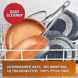 Gotham Steel Non Stick Frying Pan, 11” Square Ceramic Frying Pan Nonstick, Long Lasting Nonstick Cooking Pan, Induction Frying Pan, Egg Pan, Stay Cool Handle, Dishwasher & Oven Safe, 100% Toxin Free