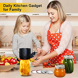 Electric Mason Jar Vacuum Sealer Kit for Wide Mouth and Regular Mouth Mason Jars, MEVERTRY Cordless Auto FoodSaver Vacuum Sealer, Canning Food Storage with LED Count-down Display