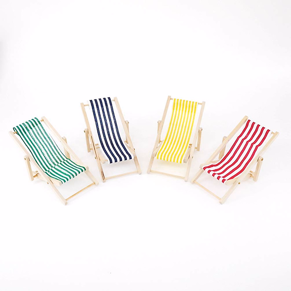 STOBOK 1:12 Mini Wooden Beach Chair, Miniature Beach Chair Longue Deck Chair Mini Beach Chairs Mini House Furniture Miniature Adornments for Craft Dollhouse Accessories