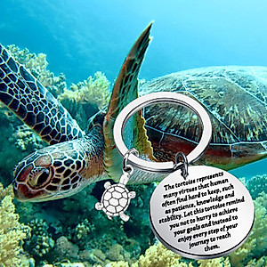 ENSIANTH Tortoise Keychain Tortoise Lover Gift Turtle Keychain Inspirational Gift for Friend (Tortoise Keychain)