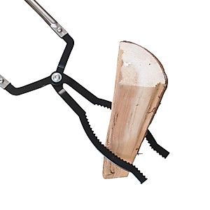 RAOMEIDE 41" Expandable Fire Tongs for Fire Pit Heavy Duty, Campfire Firewood Tongs Log Grabber, Fireplace Tongs Log Grabber Indoor, Firepit Tongs for Outside Pits (Tongs)