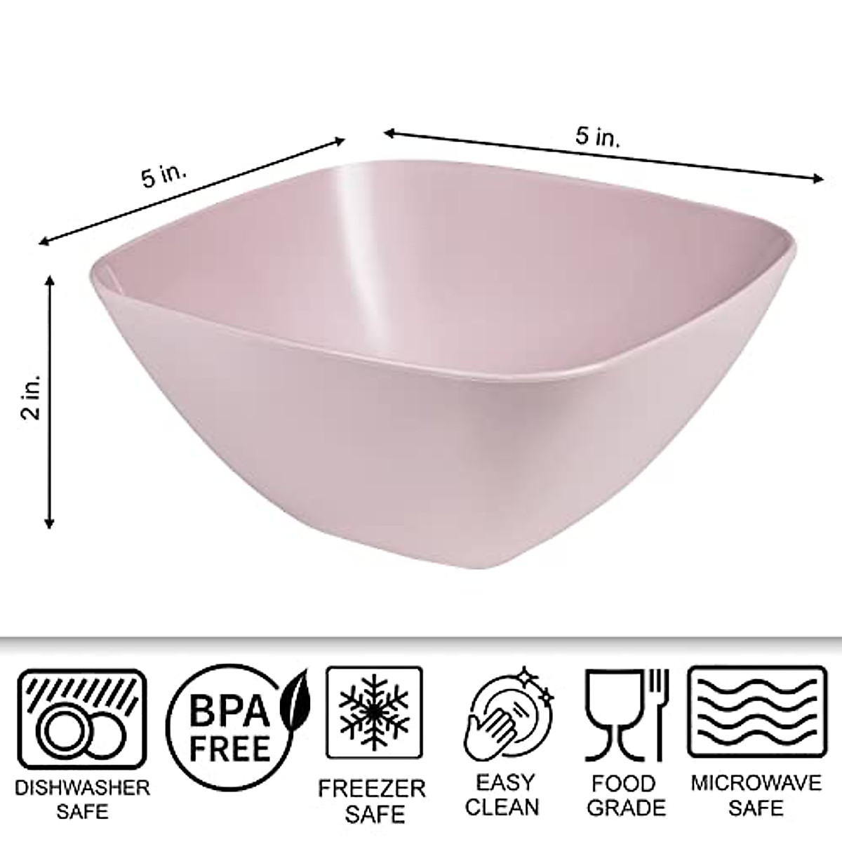 ARNO Serving Bowls Plastic Set of 6,12 OZ Stackable Salad Cereal Soup Snack Fruit Unbreakable BPA Free
