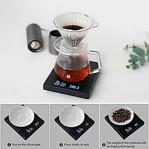 TIMEMORE Coffee Scale Basic+Scale Coffee Scale with Timer,2000 Grams, Black…