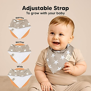 KeaBabies 8-Pack Baby Bandana Drool Bibs and 5-Pack Burp Cloths for Baby Boys and Girls - Stylish Unisex Bandana Bibs - Ultra Absorbent Burping Cloth - Super Absorbent Bandana Bibs
