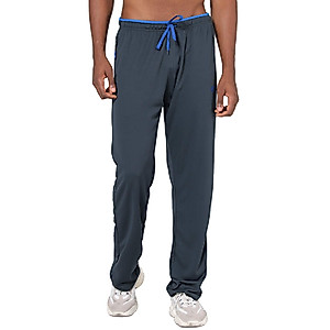 NEIKU Men's Lightweight Sweatpants Loose Fit Open Bottom Mesh Athletic Pants with Zipper Pockets Gray Large
