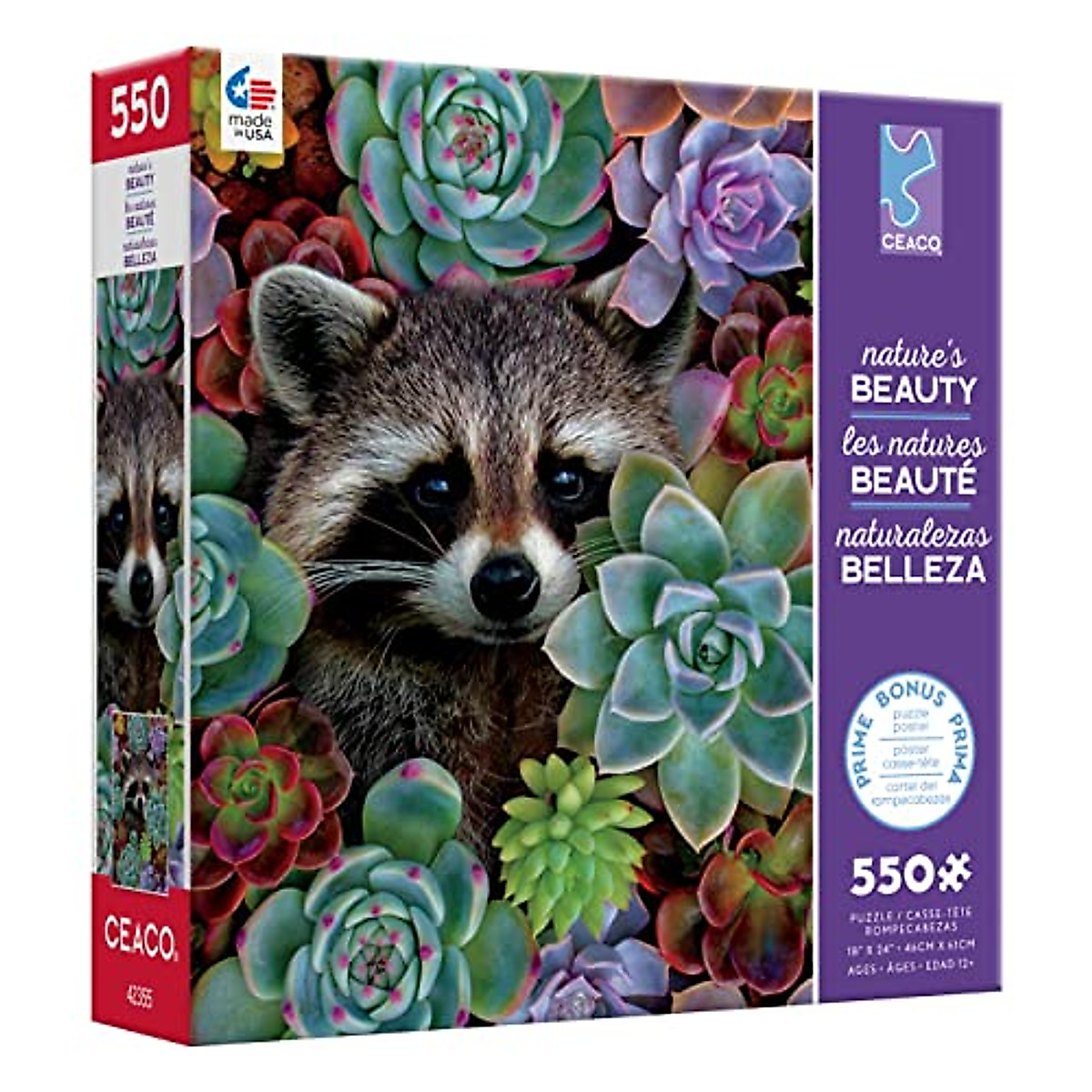 Ceaco - Nature's Beauty - Racoon - 550 Piece Jigsaw Puzzle,24 x 18