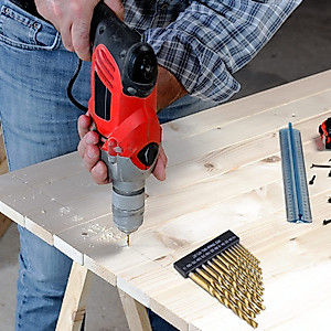 TICONN 13 PCS Titanium Coated Drill Bit Set, 135 Degree Tip High Speed Steel HSS Drill Bits Kit for Steel, Aluminum, Copper, Soft Alloy Steel, Wood, Plastic Size from 1/16" to 1/4"