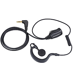 COMMIXC 2-Pack Walkie Talkie Earpiece with Mic, 2.5mm 1-Pin G-Shape Walkie Talkie Headset with PTT, ONLY Compatible with Motorola Talkabout Two-Way Radios