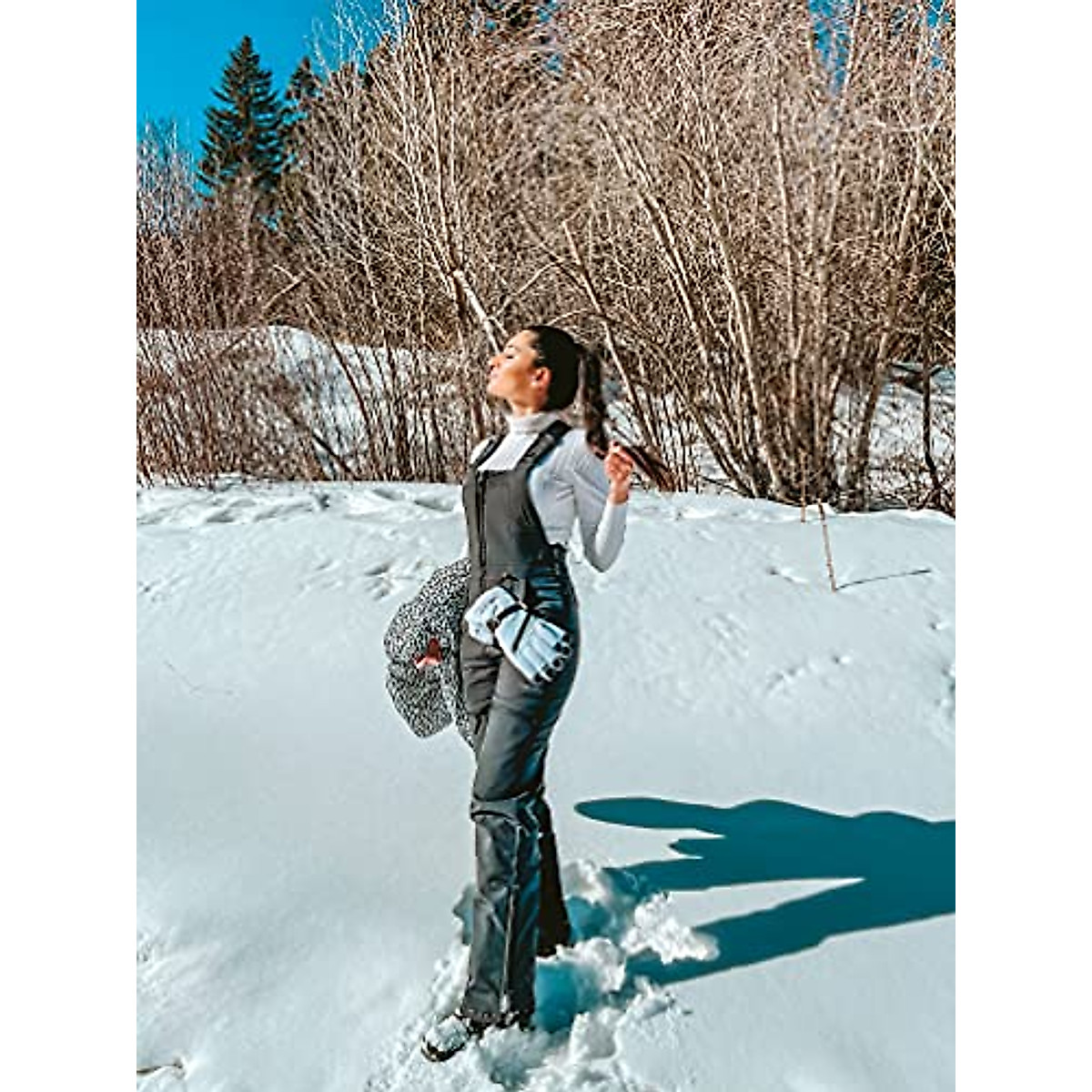 Arctix Women's Essential Insulated Bib Overalls, Black, Medium Short