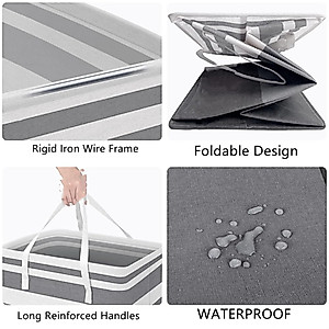 OHAOLYLE 75L Laundry Basket,Large Laundry Hamper,Collapsible Laundry Bag with Extended Handle,Foldable Washing Bin for Clothes in The Dorm and Family