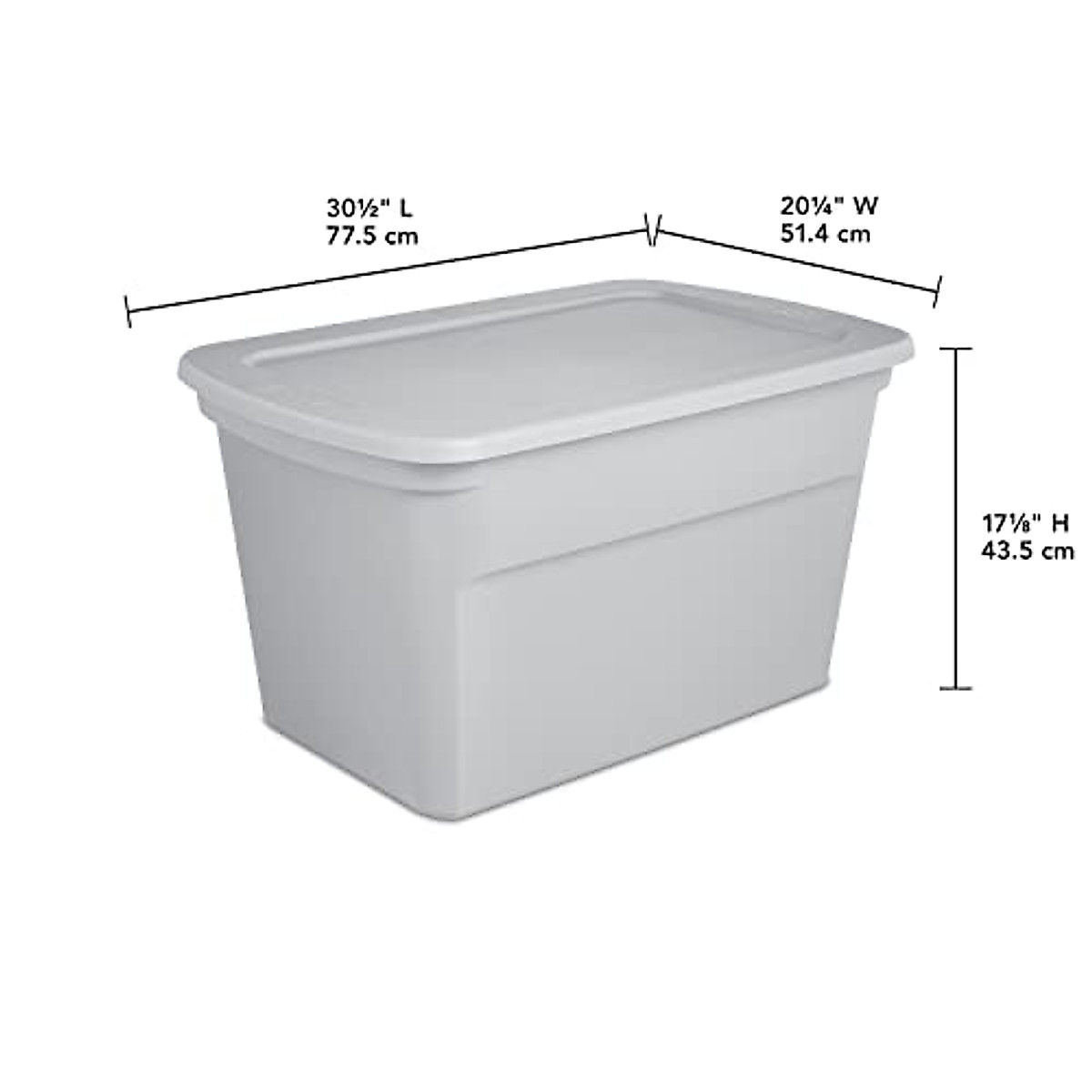 Sterilite 30 Gallon 17366A06 30 Gallon/114 Liter Tote, Cement, 6-Pack