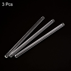MECCANIXITY Borosilicate Glass Stick 5.91" Length 8mm Dia Stir Rod Mixing Tools with Both Ends Round for Lab Kitchen Science 3Pcs
