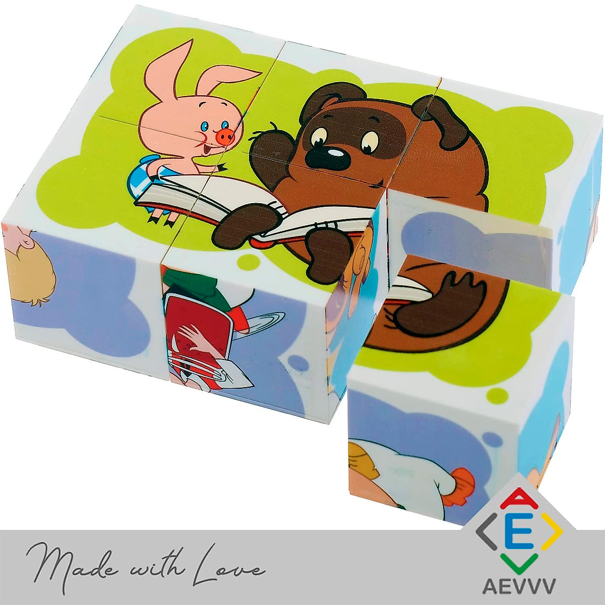 AEVVV Building Blocks Puzzles Russian Soviet Soyuzmultfilm Cartoons - Русские мультики - Cubes for Stacking Learning Puzzles