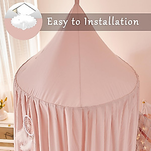 dix-rainbow Princess Decor Canopy for Kids Bed, Soft and Durable Bed Canopy for Girls Room Tent Canopy Dreamy Mosquito Net Bedding, Children Reading Nook Canopies Indoor