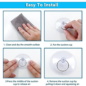 Biaungdo 50mm/2" Suction Cup with Ring, 12 Pcs Clear Key Ring Suction Cups Sucker Suction Hook for Window, Kitchen, Wall Glass Hook Hanger