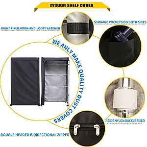 ZYSUOR Shelf Cover Wire Shelving Cover Rack Dust Cover 48X18X72,The Two-Way Zipper Design can be Opened up, Down, or All for Easy Access (No Shelves,Black Cover only)