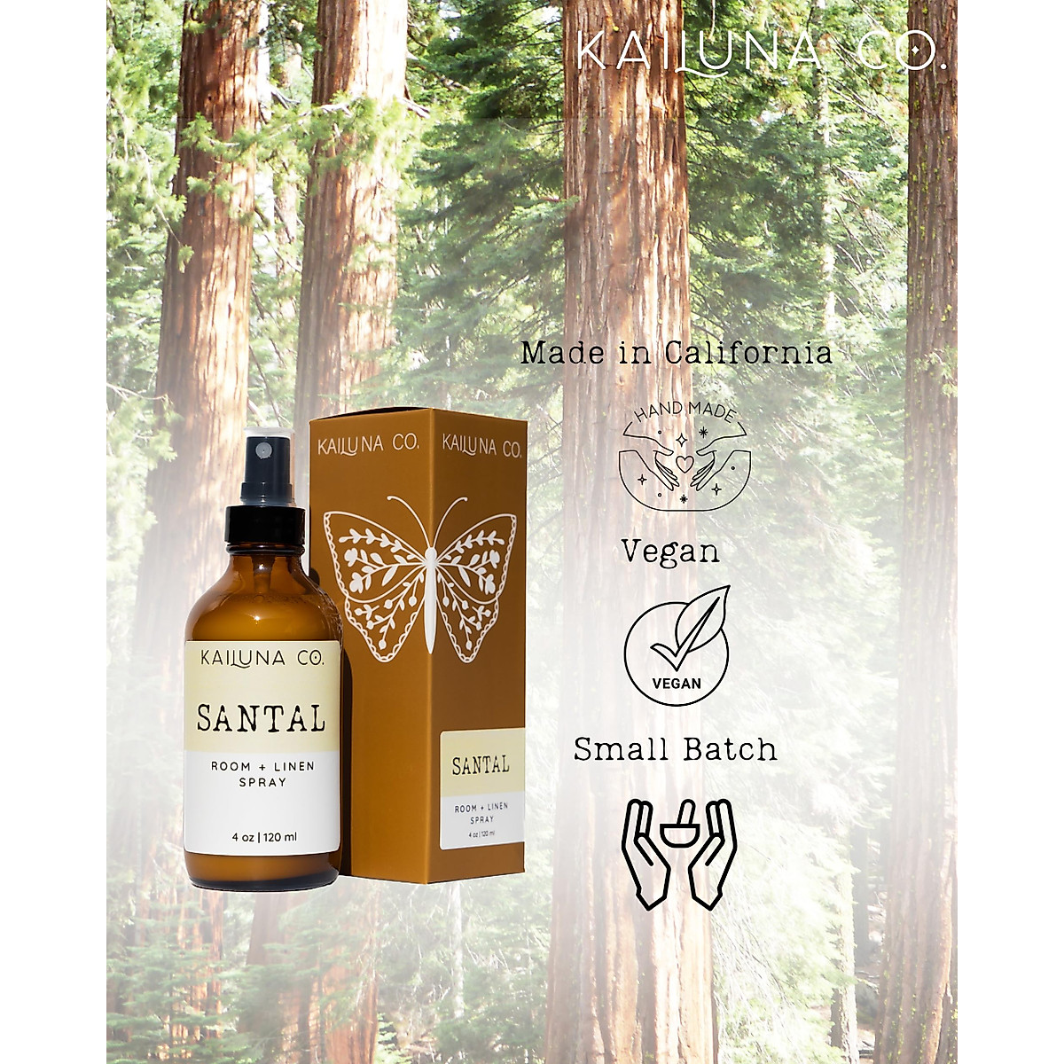 Santal Artisan Natural Room and Linen Spray with Pure Essential and Fragrance Oils, Made in California (4 oz), 33