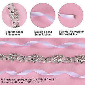 yanstar Handmade Rhinestone Belt Wedding Bridal Belt Sashes for Bridesmaid Dress (Gold-Ivory)