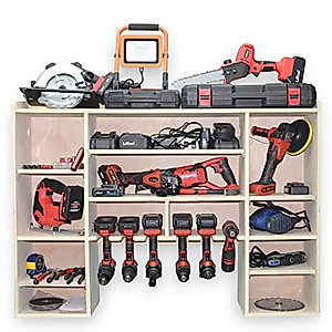 Power Tool Organizer Storage Rack, Drill holder Wall Mount, Cordless Drill Charging Station, Garage Organization, large 44.5”x32”